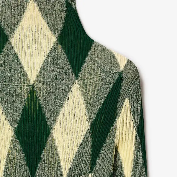Burberry Argyle Roll-neck Ribbed-knit Dress