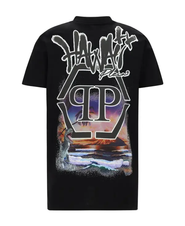 Philipp Plein Hawaii Graphic T-shirt - Black