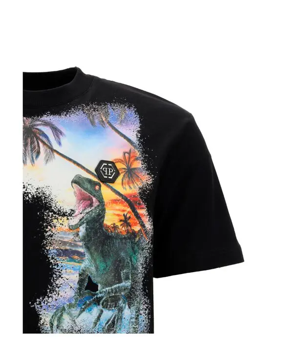 Philipp Plein Hawaii Graphic T-shirt - Black