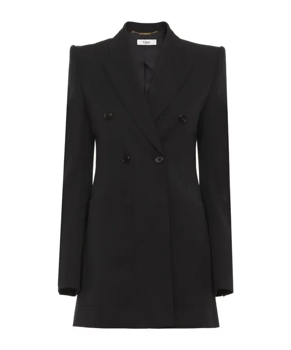 Chloé Double-breasted Tailored Wool Dress