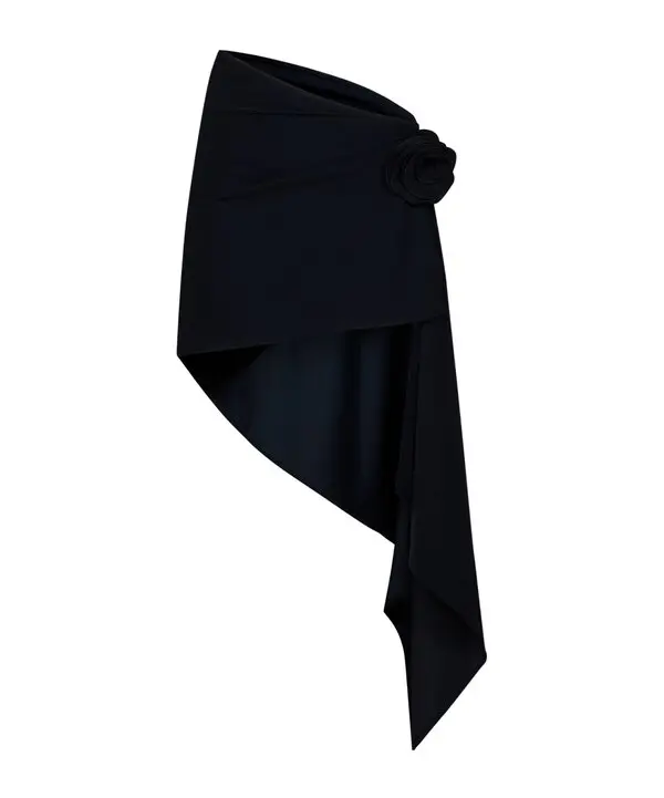 Magda Butrym Asymmetrical Draped Swim Skirt - Black