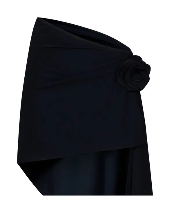 Magda Butrym Asymmetrical Draped Swim Skirt - Black