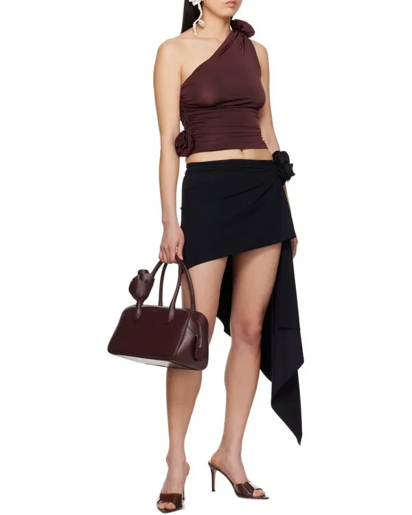 Magda Butrym Asymmetrical Draped Swim Skirt - Black