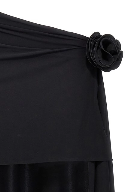 Magda Butrym Asymmetrical Draped Swim Skirt - Black