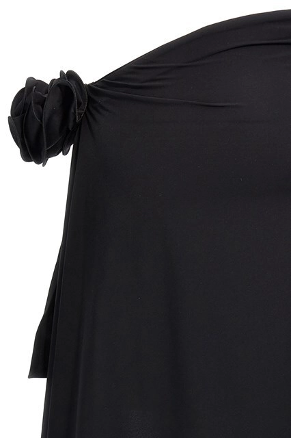 Magda Butrym Asymmetrical Draped Swim Skirt - Black