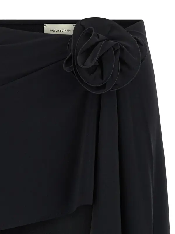 Magda Butrym Asymmetrical Draped Swim Skirt - Black