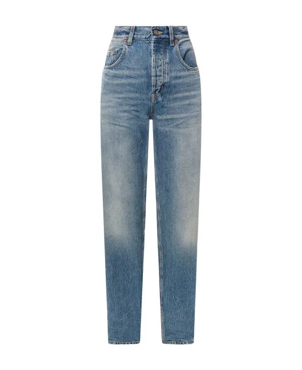 Saint Laurent High-rise Straight-leg Jeans - Blue