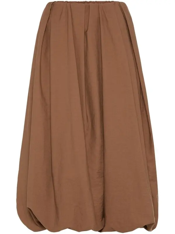 Brunello Cucinelli Puffball Midi Skirt - Brown