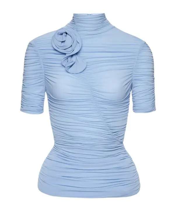 Magda Butrym Ruched Top - Light Blue