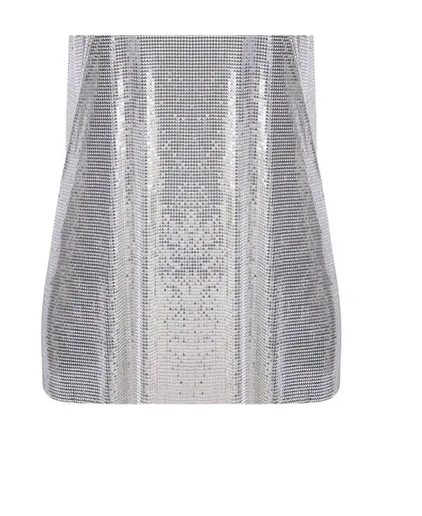Rabanne Sleeveless Metallic Mesh Tank Top - Multicolor