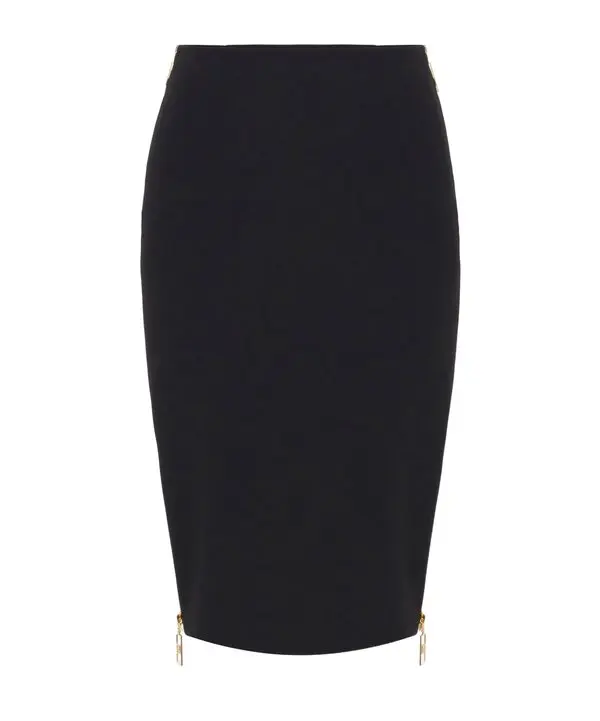 Elisabetta Franchi Zip Detailed Midi Crepe Skirt