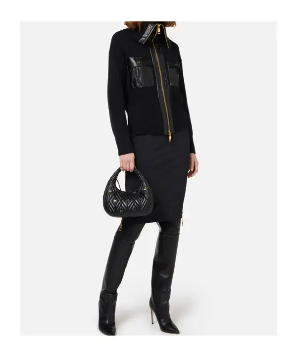 Elisabetta Franchi Zip Detailed Midi Crepe Skirt