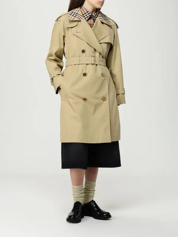 Burberry Double Breasted Belted Trench Coat