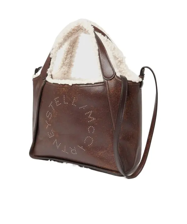 Stella McCartney Logo Crossbody Tote Bag - Espresso