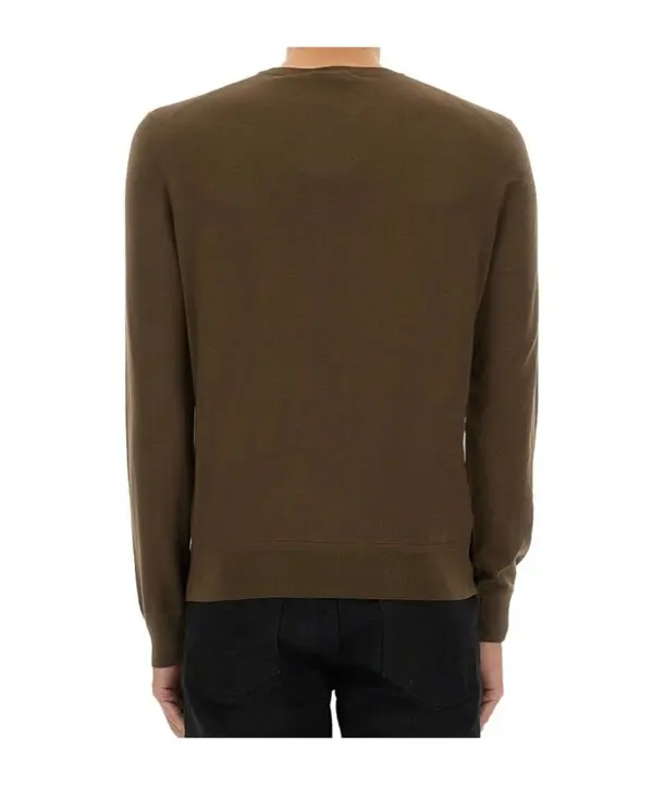 TOM FORD Wool Crew-neck Top With Ribbed Hem And Cuffs