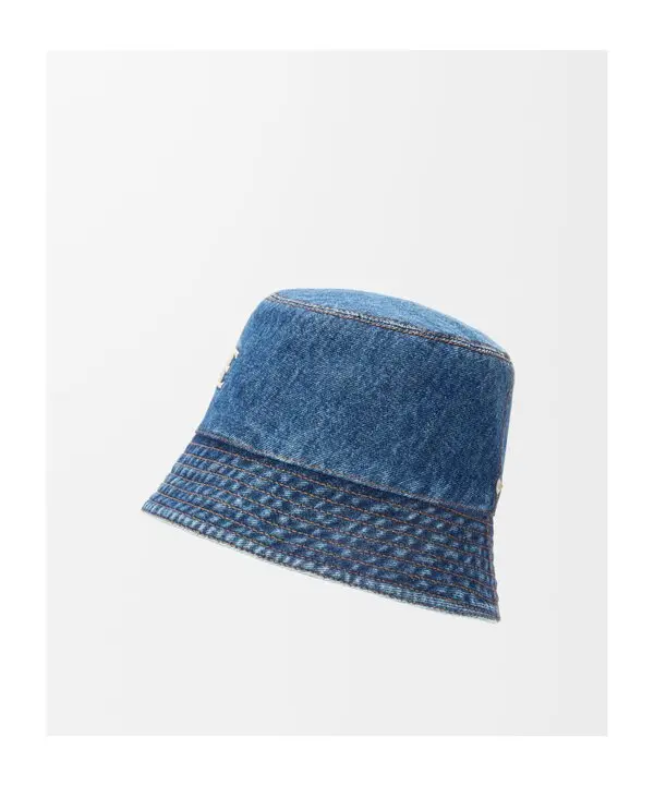 Loewe Denim Bucket Hat - Blue