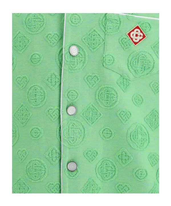 Casablanca Short-sleeved Towelling Shirt - Green