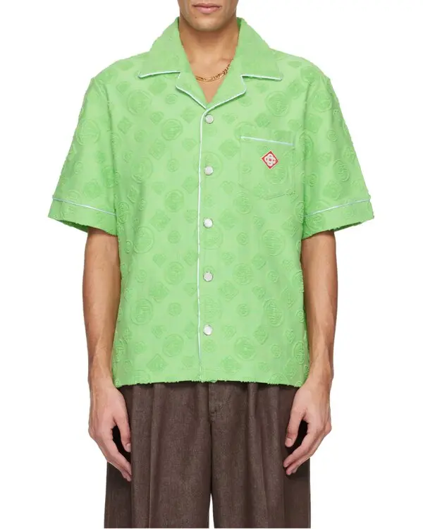 Casablanca Short-sleeved Towelling Shirt - Green