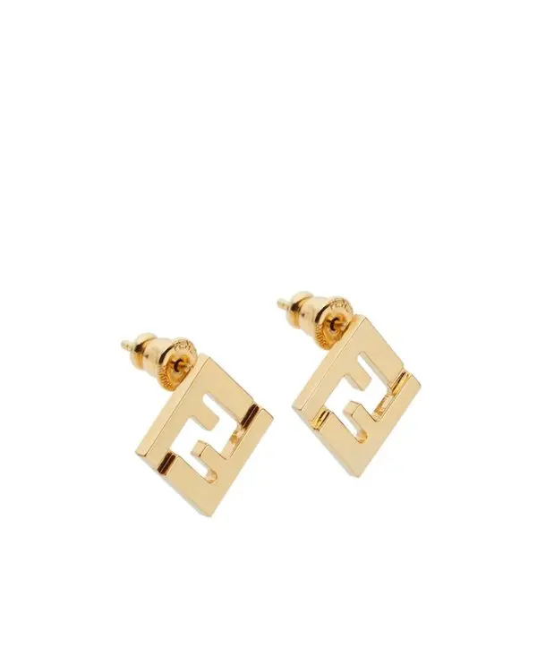 Fendi Ff Motif Stud Earrings - Golden
