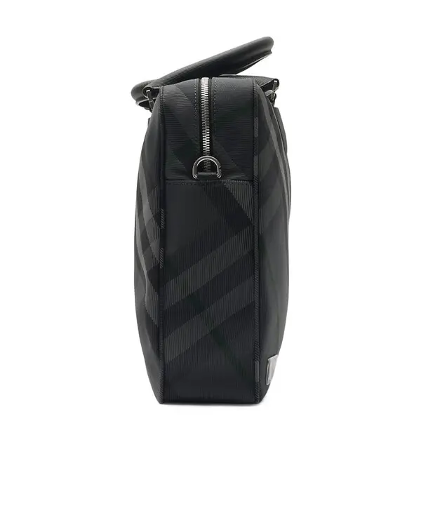 Burberry Grid Checked Zipped Briefcase