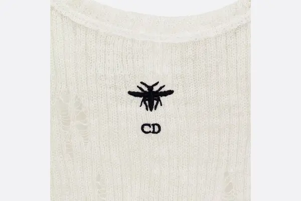 Dior Embroidered Bee Logo Tank Top