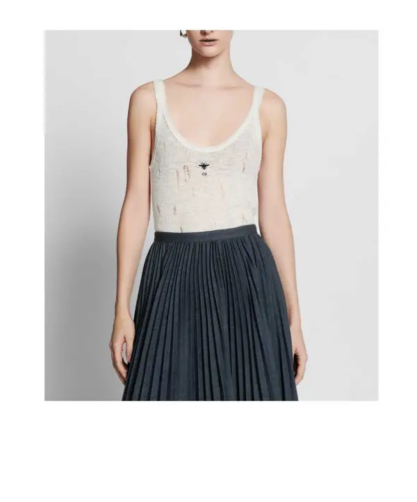 Dior Embroidered Bee Logo Tank Top