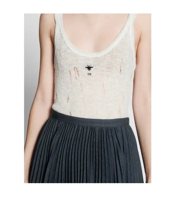 Dior Embroidered Bee Logo Tank Top