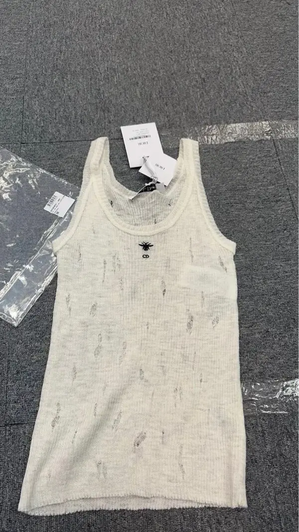 Dior Embroidered Bee Logo Tank Top