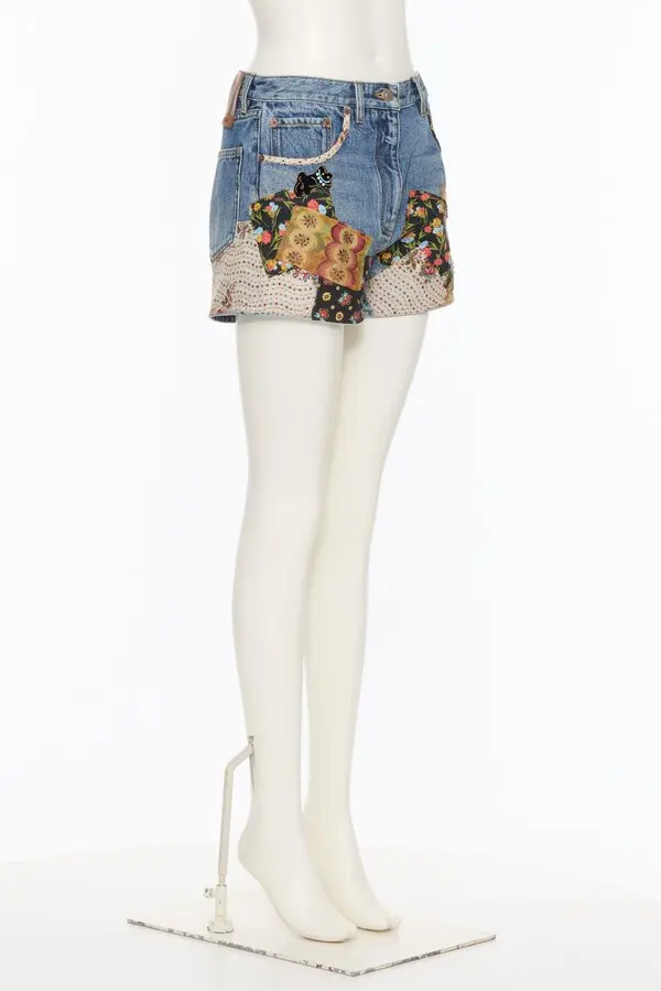 Valentino Garavani Patchwork Denim Shorts