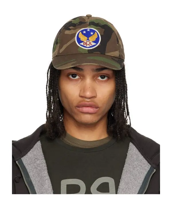 Ralph Lauren Camo Patch Baseball Cap - Black