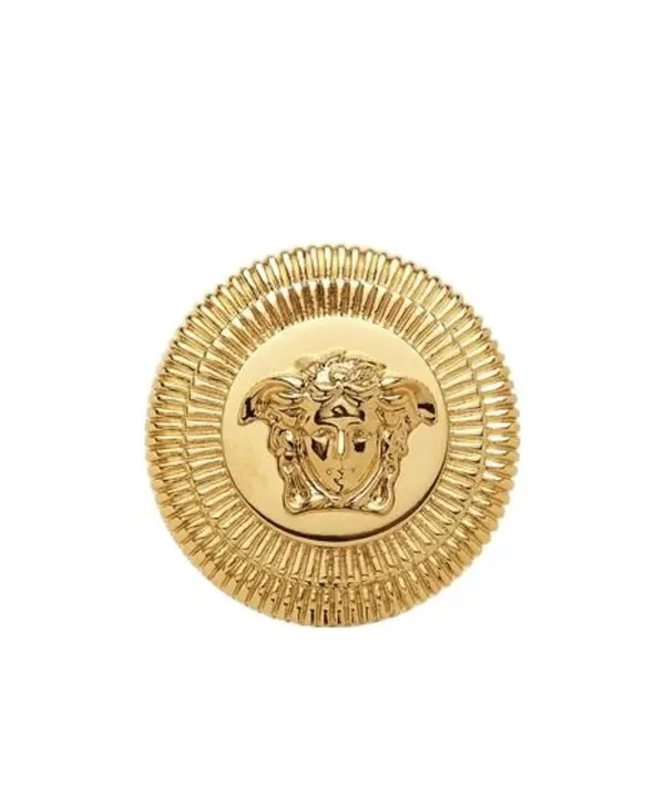 Versace Medusa Biggie Logo Engraved Ring - Bright Gold
