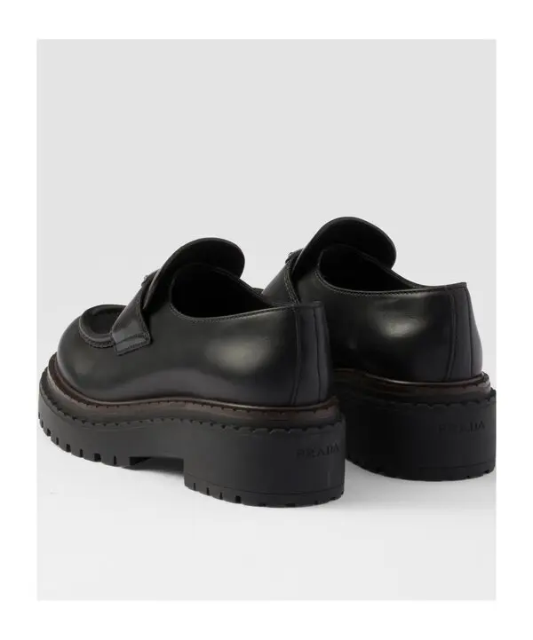 Prada Triangle-logo Slip-on Loafers - Black