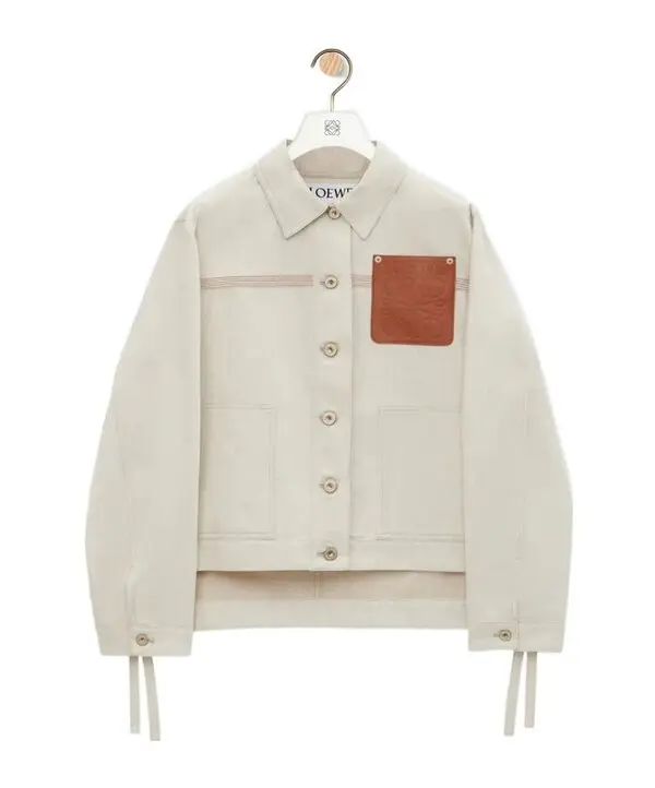 Loewe Asymmetrical Hem Jacket With Side Ties - White