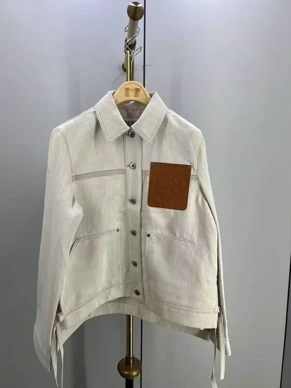 Loewe Asymmetrical Hem Jacket With Side Ties - White