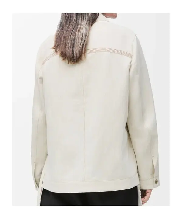 Loewe Asymmetrical Hem Jacket With Side Ties - White