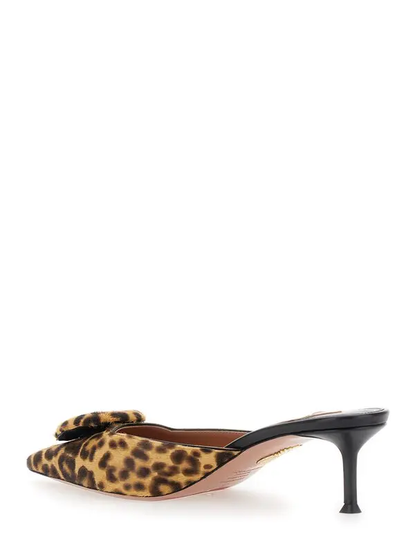 AQUAZZURA The Hood Bow Mid Heel Mules - Multicolor