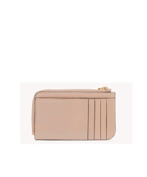 Chloé Alphabet Logo-charm Zipped Leather Card Holder - Nude