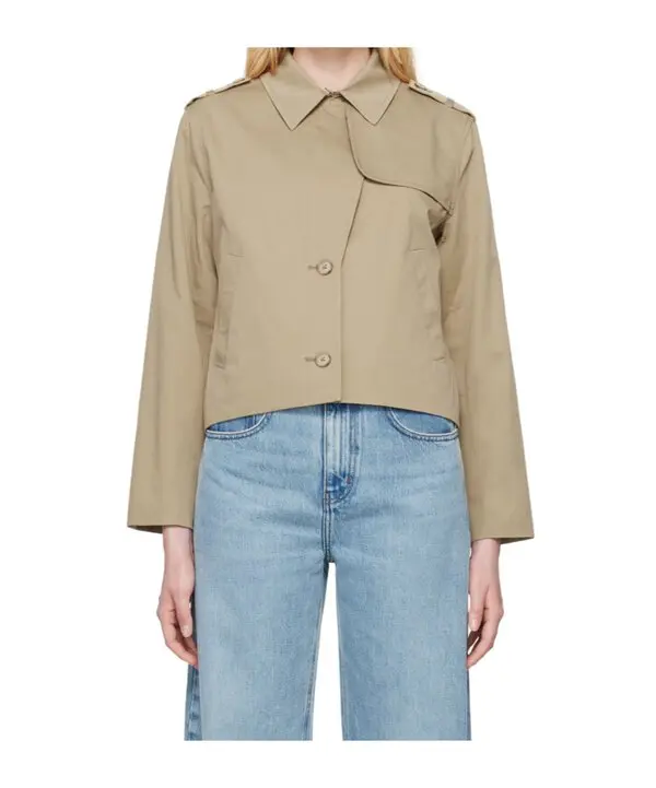 FRAME Button Front Casual Jacket - Nude