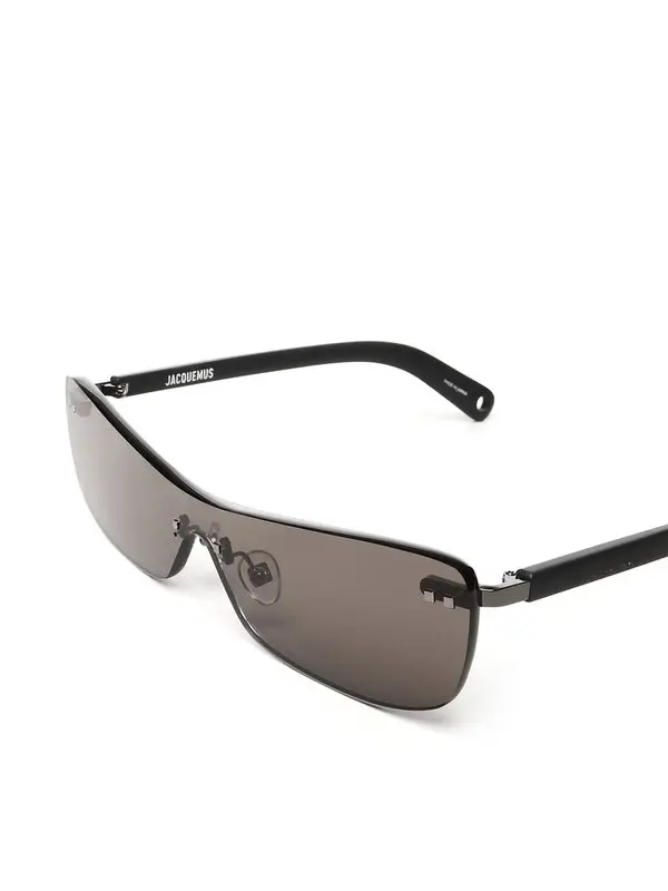 Jacquemus Logo-engraved Rimless Sunglasses - Nude
