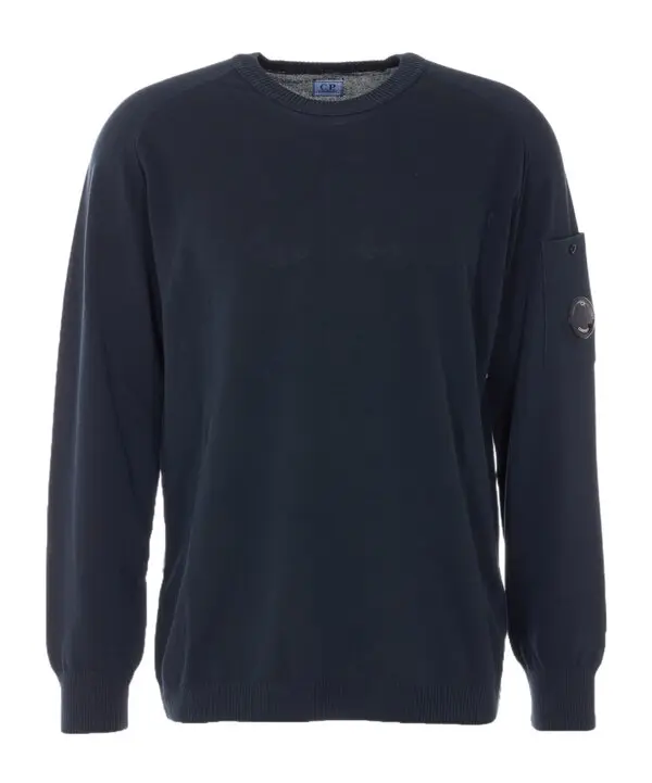 C.P. COMPANY Lens Sleeve Knitted Sweater - Black