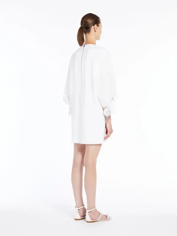 Max Mara Crewneck Dress With Lace Hem And Bow Detail