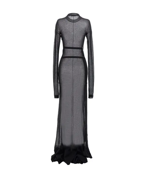 ANN DEMEULEMEESTER Long-sleeved Crewneck Maxi Dress With Logo Detail