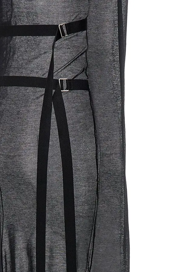 ANN DEMEULEMEESTER Long-sleeved Crewneck Maxi Dress With Logo Detail