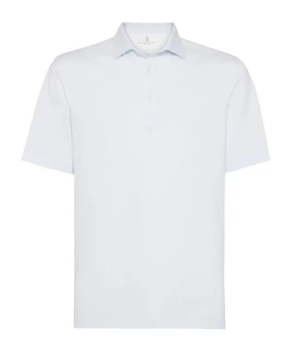 Brunello Cucinelli Casual Style Polo Shirt - Sky-blue