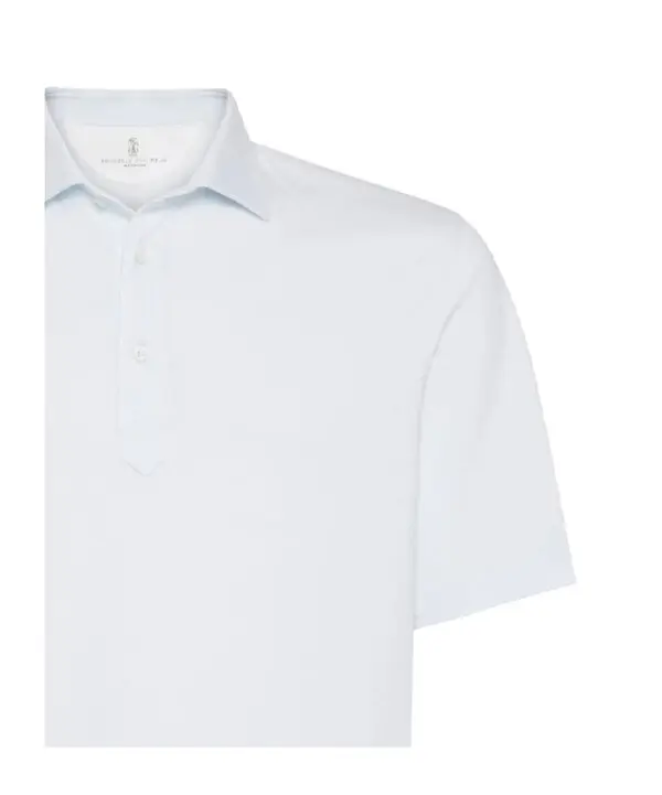 Brunello Cucinelli Casual Style Polo Shirt - Sky-blue