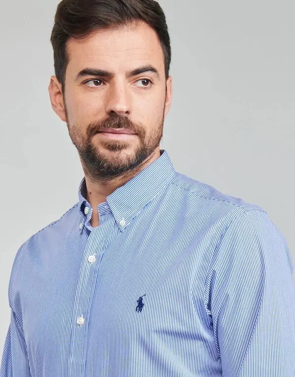 Polo Ralph Lauren Logo Embroidered Striped Shirt - Blue
