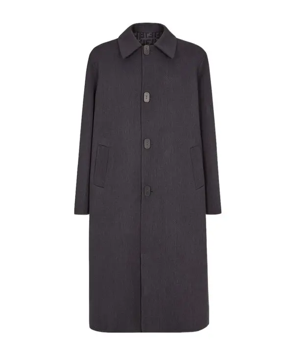 Fendi Single-breasted Tailored Coat - Blue