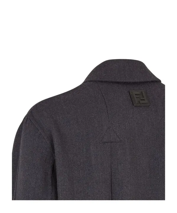 Fendi Single-breasted Tailored Coat - Blue