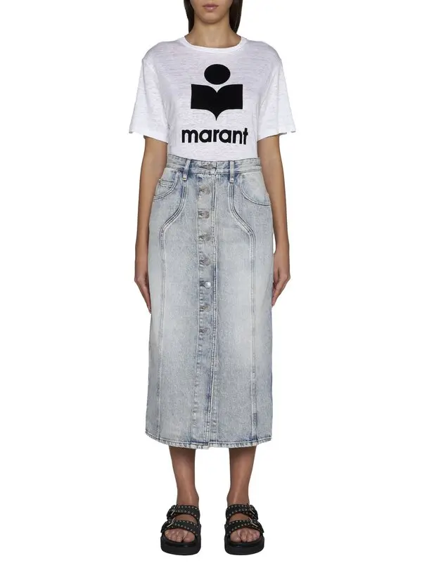 Isabel Marant Étoile Buttoned Midi Skirt - Gray