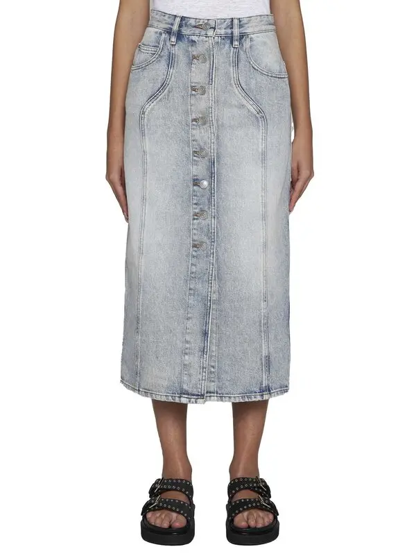 Isabel Marant Étoile Buttoned Midi Skirt - Gray
